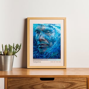 Tangaroa Polynesian God Art Poster, Mythology Wall Decor, Mythical Art ...