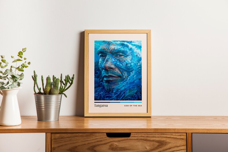 Tangaroa Polynesian God Art Poster, Mythology Wall Decor, Mythical Art ...