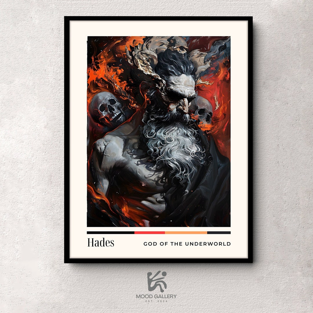 Hades Greek God Art Poster, Mythology Wall Decor, Mythical Art Print ...