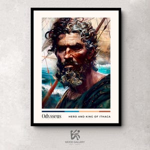 Odysseus Art Poster, Greek Mythology Decor, Warrior Wall Art Print ...
