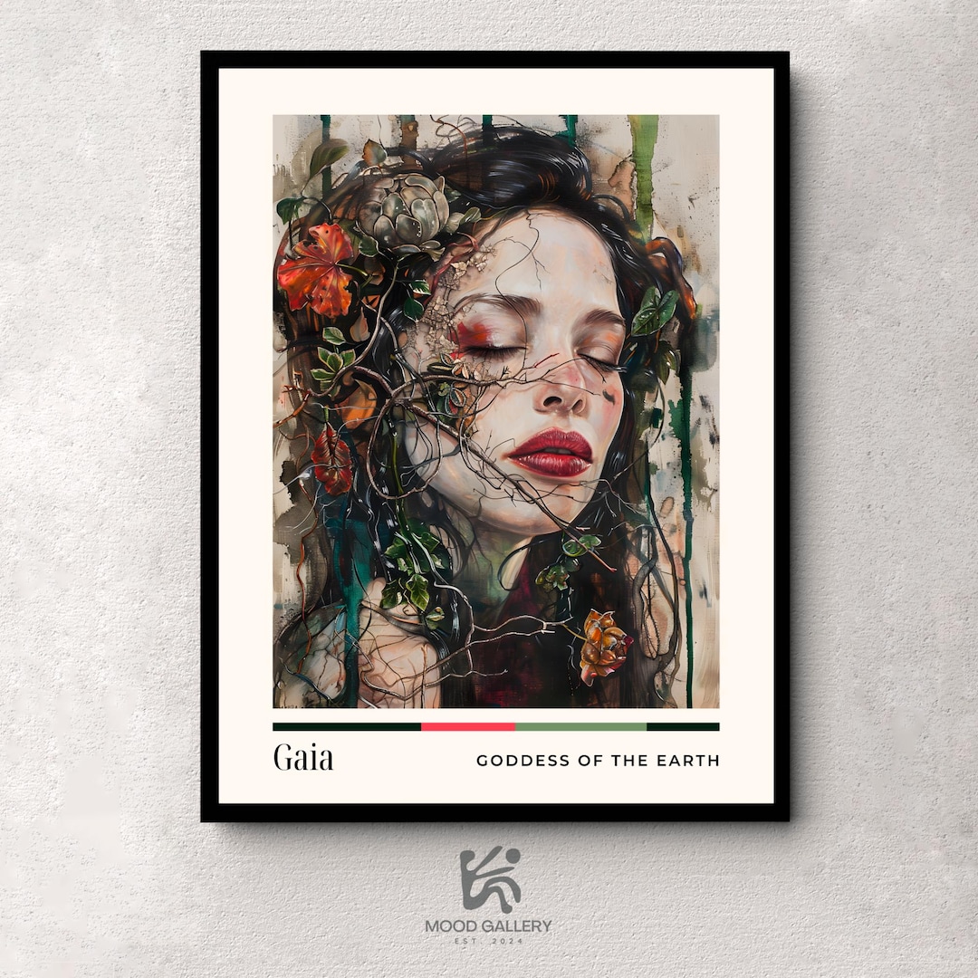 Gaia Greek Goddess Art Poster, Mythology Wall Decor, Mythical Art Print ...