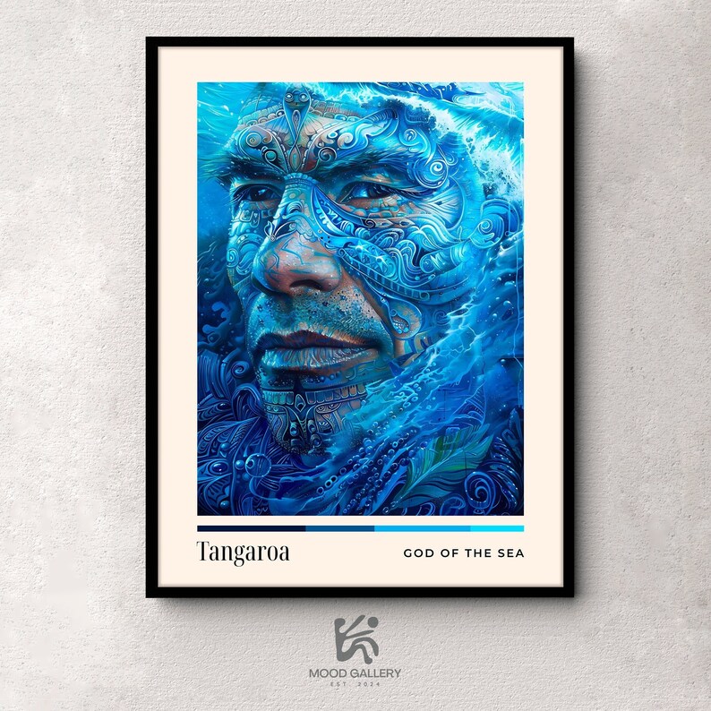 Tangaroa Polynesian God Art Poster, Mythology Wall Decor, Mythical Art Print, Mythological Print ...