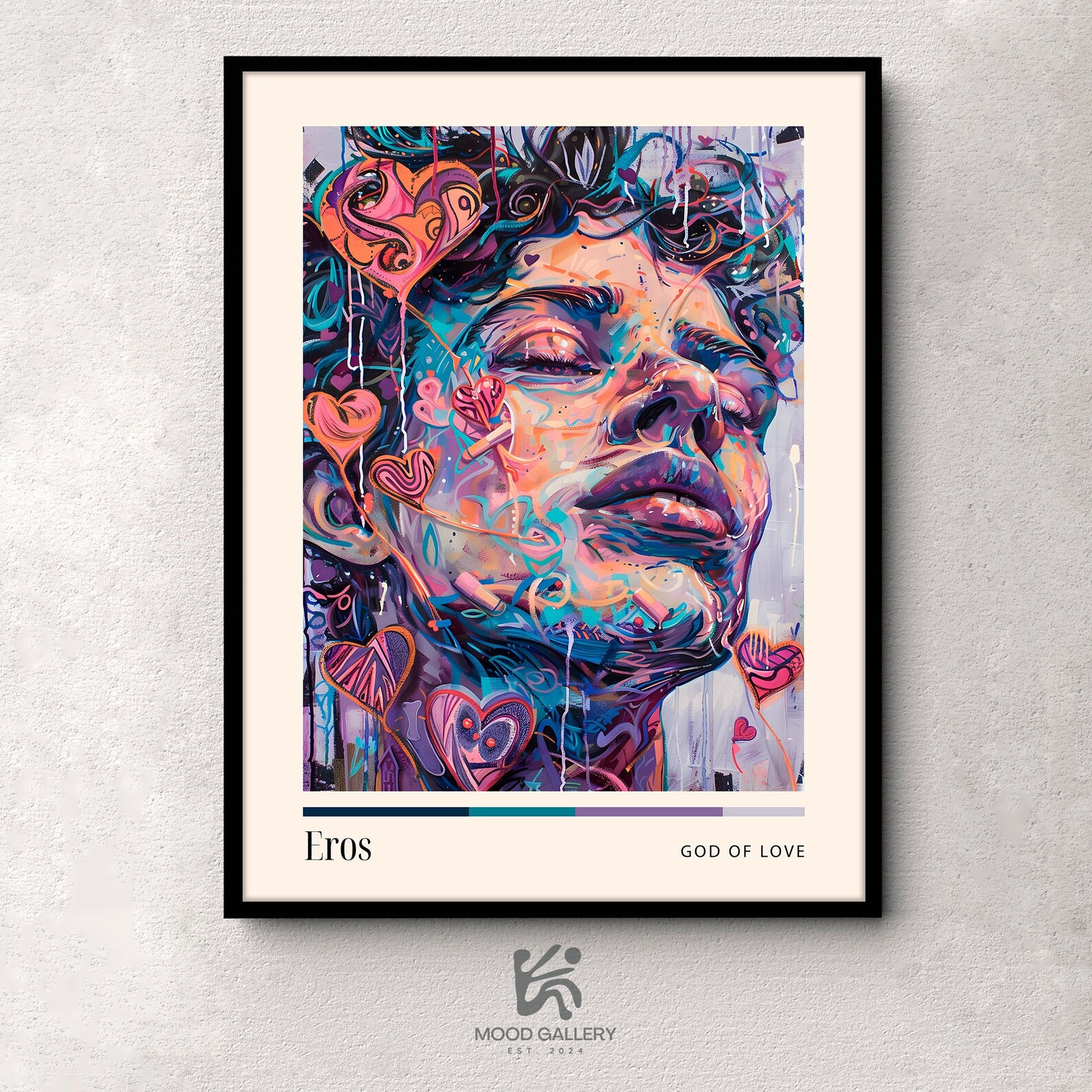 Eros Greek God Art Poster, Mythology Wall Decor, Mythical Art Print ...