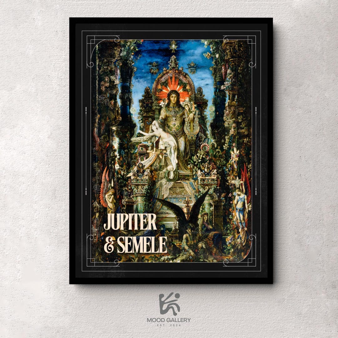 Jupiter and Semele Art Poster, Mythological Masterpiece Reimagined in ...
