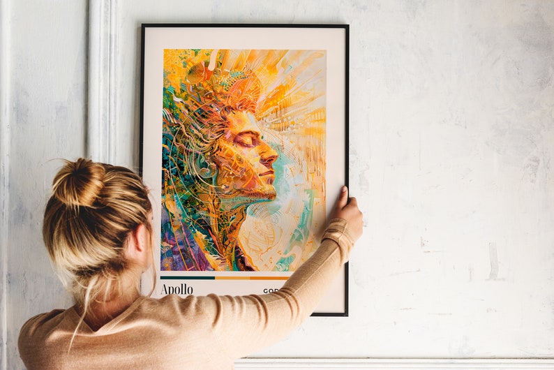 Apollo Greek God Art Poster, Mythology Wall Decor, Mythical Art Print ...