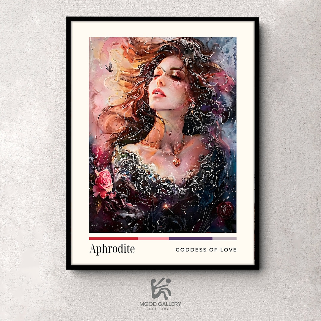 Aphrodite Greek Goddess Art Poster, Mythology Wall Decor, Mythical Art ...