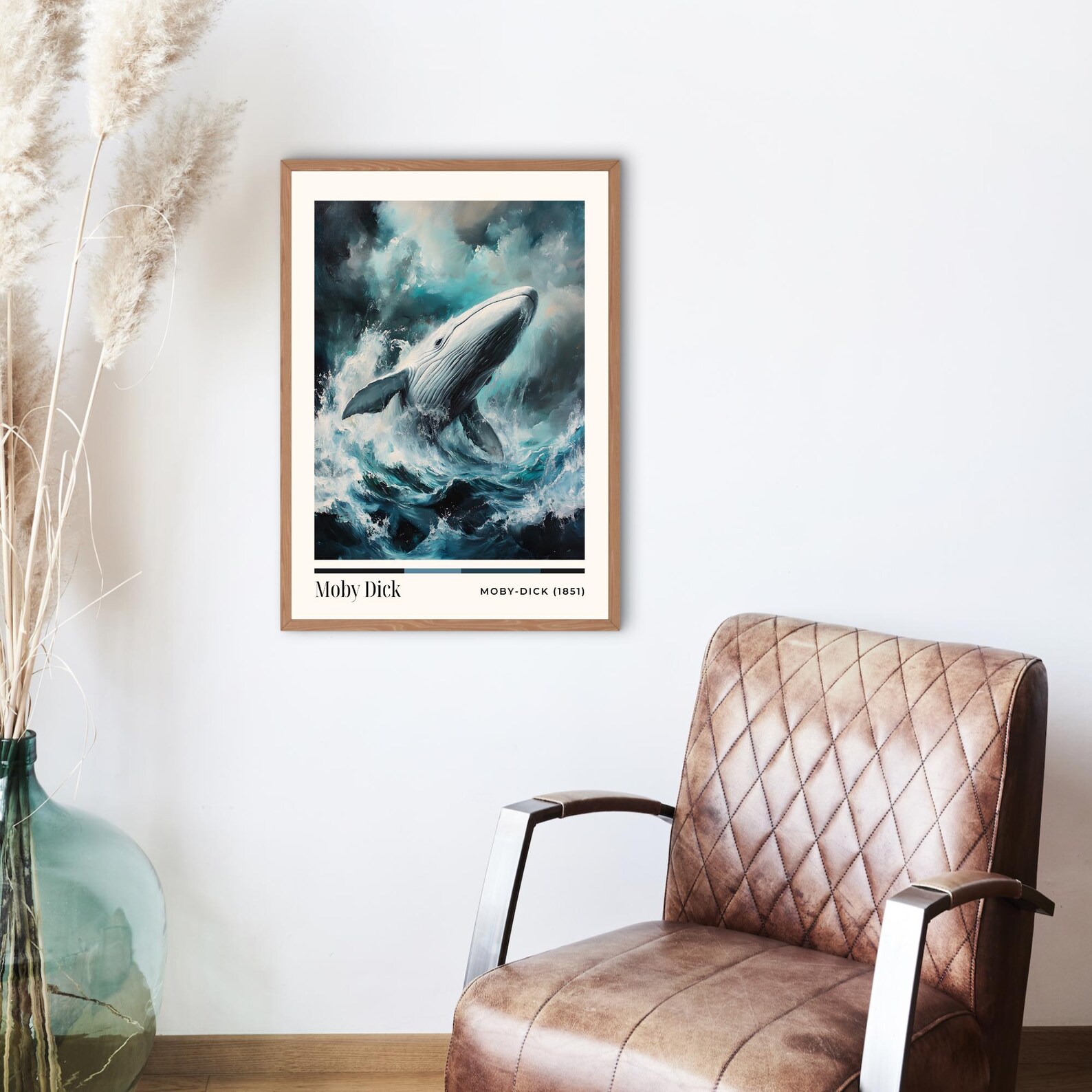 Moby Dick Art Poster, Moby-dick (1851) Iconic White Whale, Classic Sea ...