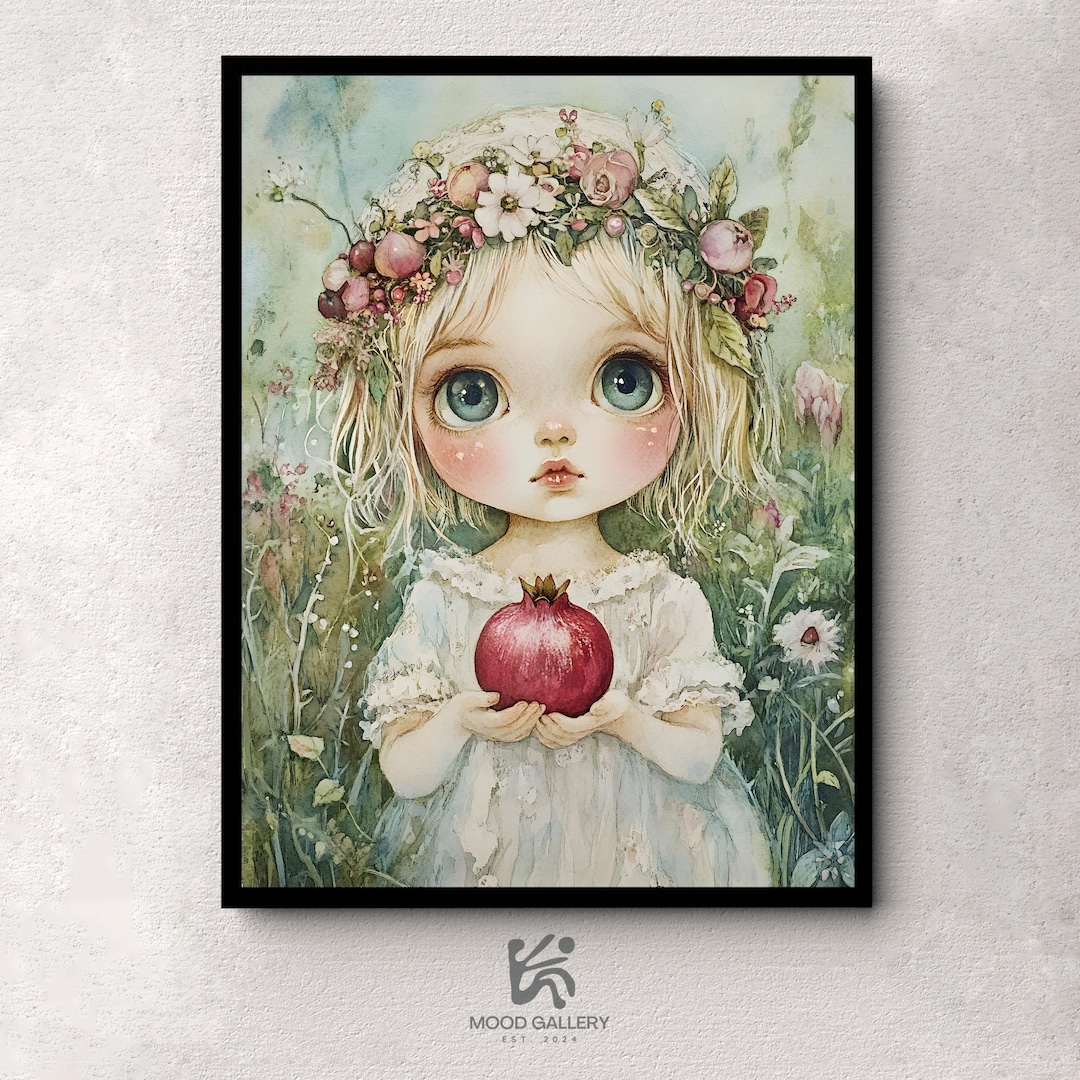 Baby Persephone Greek Goddess Art Poster, Mythology Wall Decor ...
