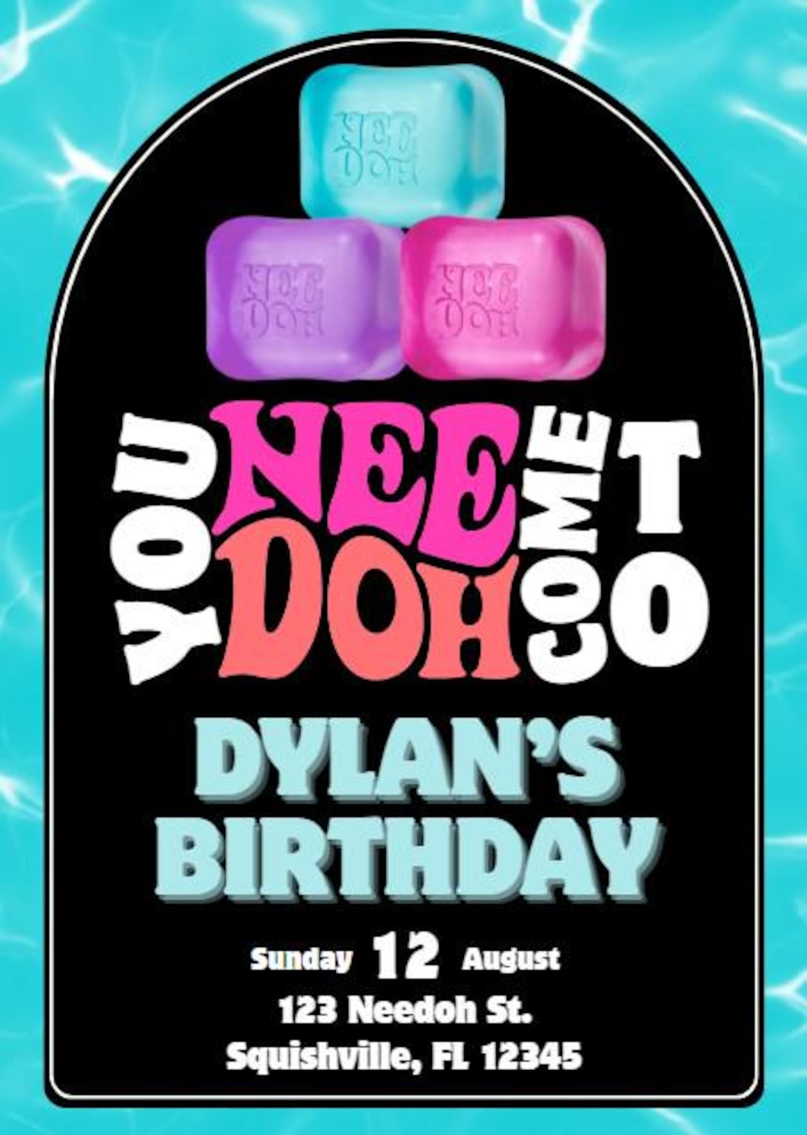 Needoh Birthday Invitation: Editable Invite Template (5x7" Digital ...