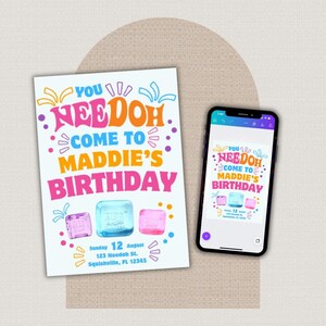 Needoh Birthday Invitation: Editable Invite Template (5x7" Digital ...