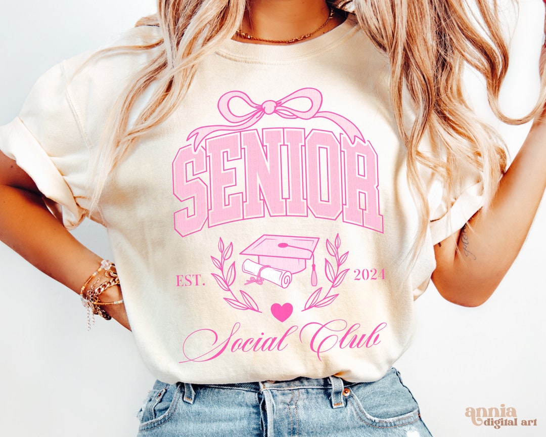 Coquette Senior 2024 Social Club PNG, Pink Bow Class of 2024 Shirt ...