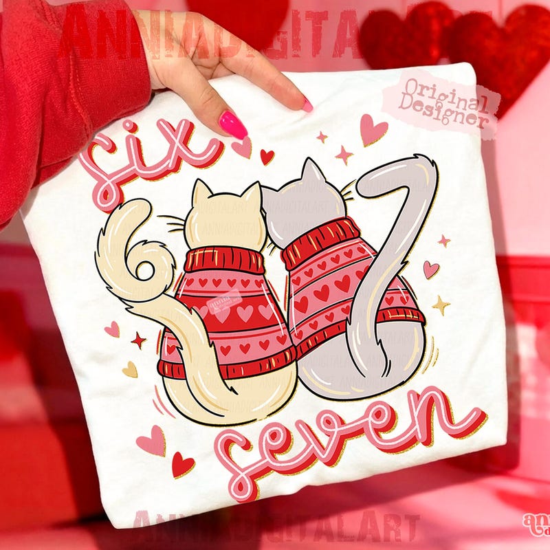 Cats Valentine 6 7 Png - Etsy