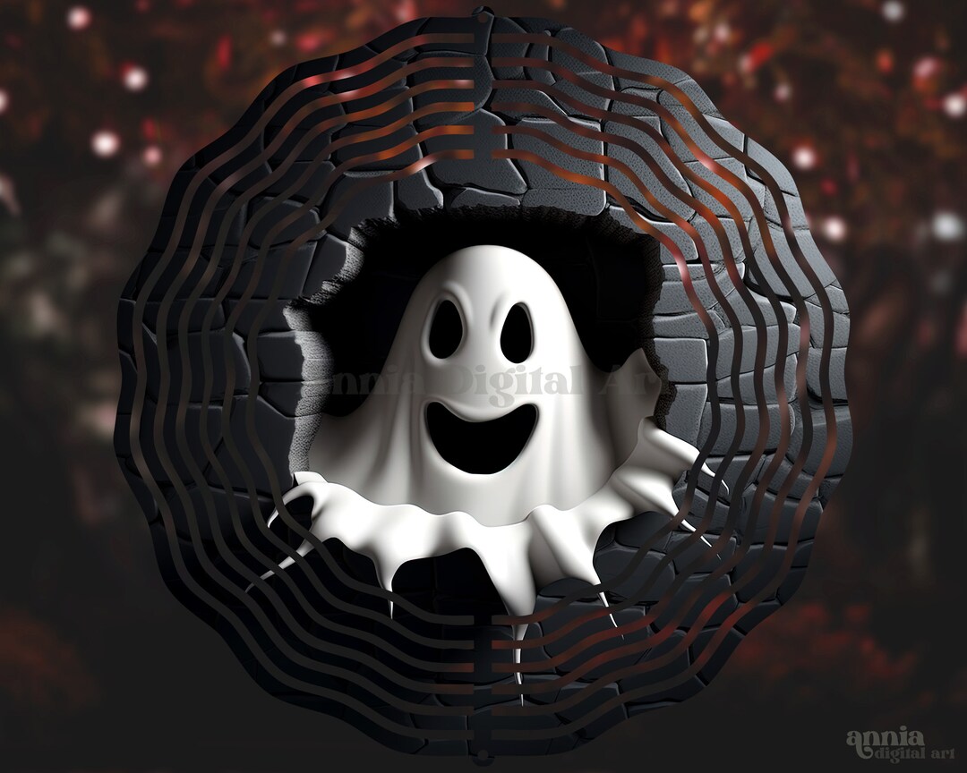 3D Ghost Halloween Wind Spinner PNG, Halloween Ghost Sublimation Design ...