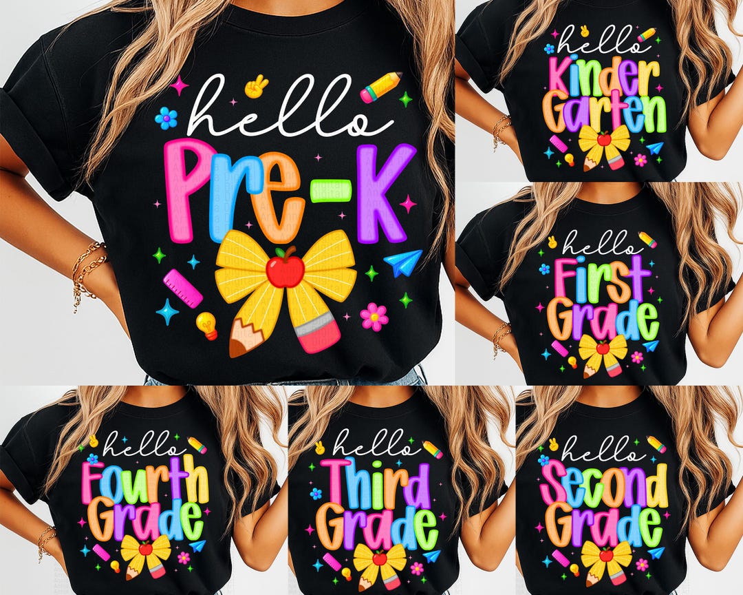 Back to School PNG Bundle, Teacher First Day of School Shirt Png ...