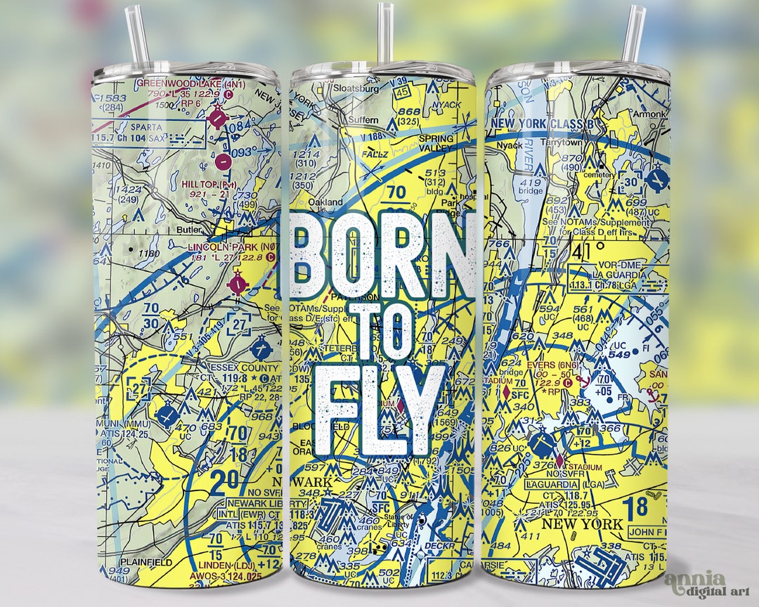 Born to Fly Tumbler Wrap, Pilot Airplane Chart 20oz Tumbler Sublimation ...