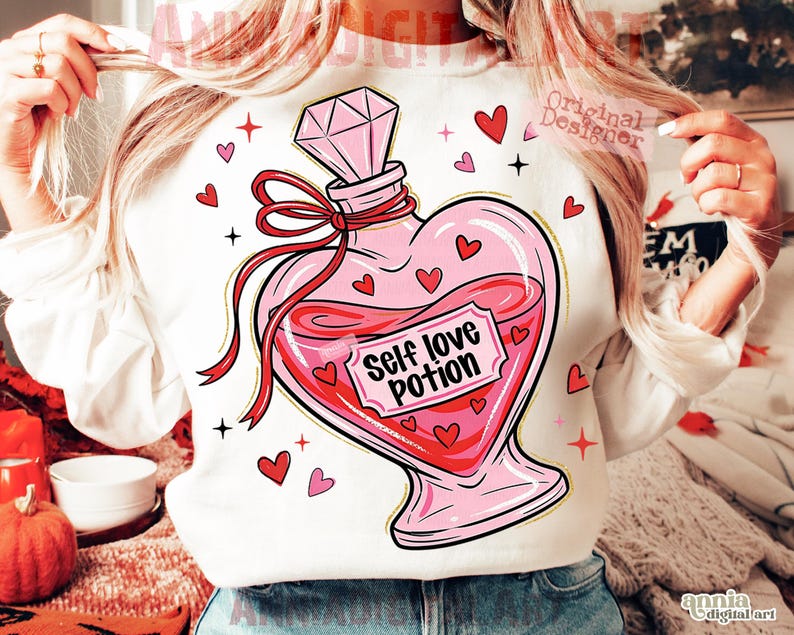 Self Love Potion Valentine PNG, Preppy Valentine's Day Png Coquette ...