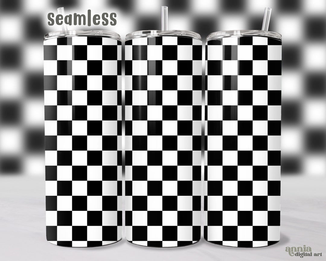 Checkered Tumbler Wrap, Checkerboard 20oz Tumbler Sublimation Design ...