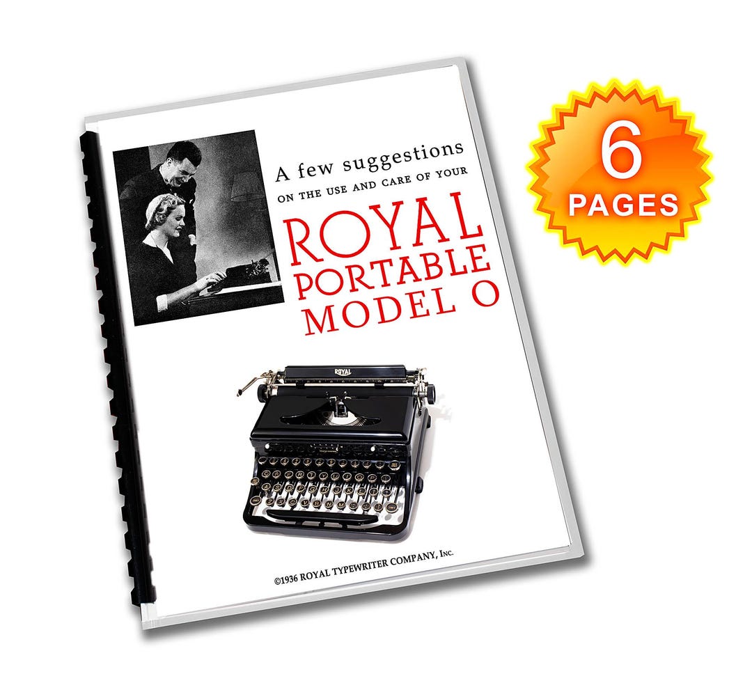 Royal Portable Model O Typewriter (1930-1939) Operating Instructions ...