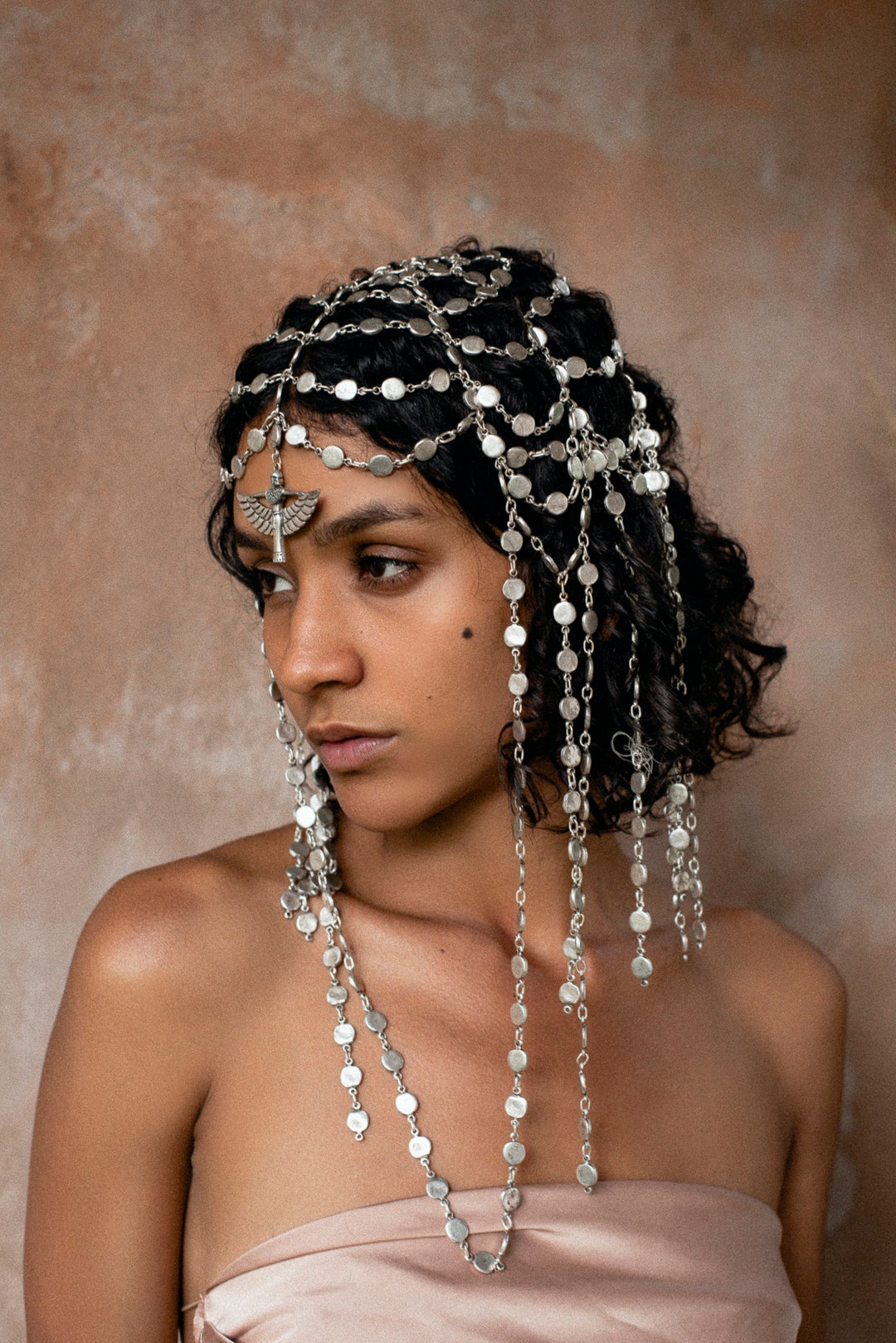 Antique Headpiece, Premium Quality, Silver Head Chains, Boho Metal Accessories, Ethnic Jewelry ...