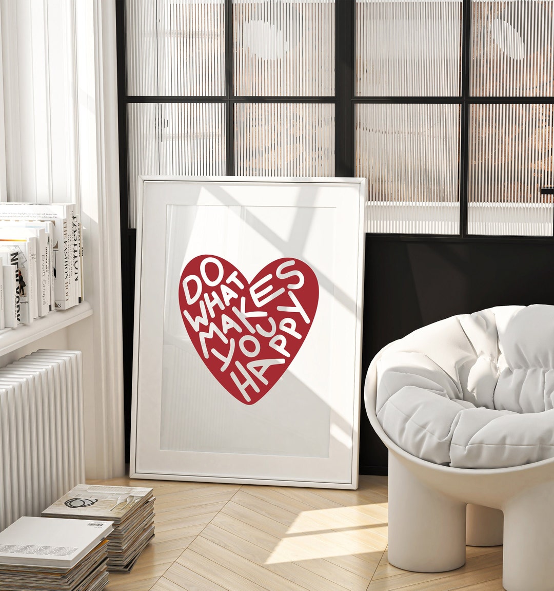 Red Heart Love Print Typography Poster,soft Tones, Modern Colors, and ...