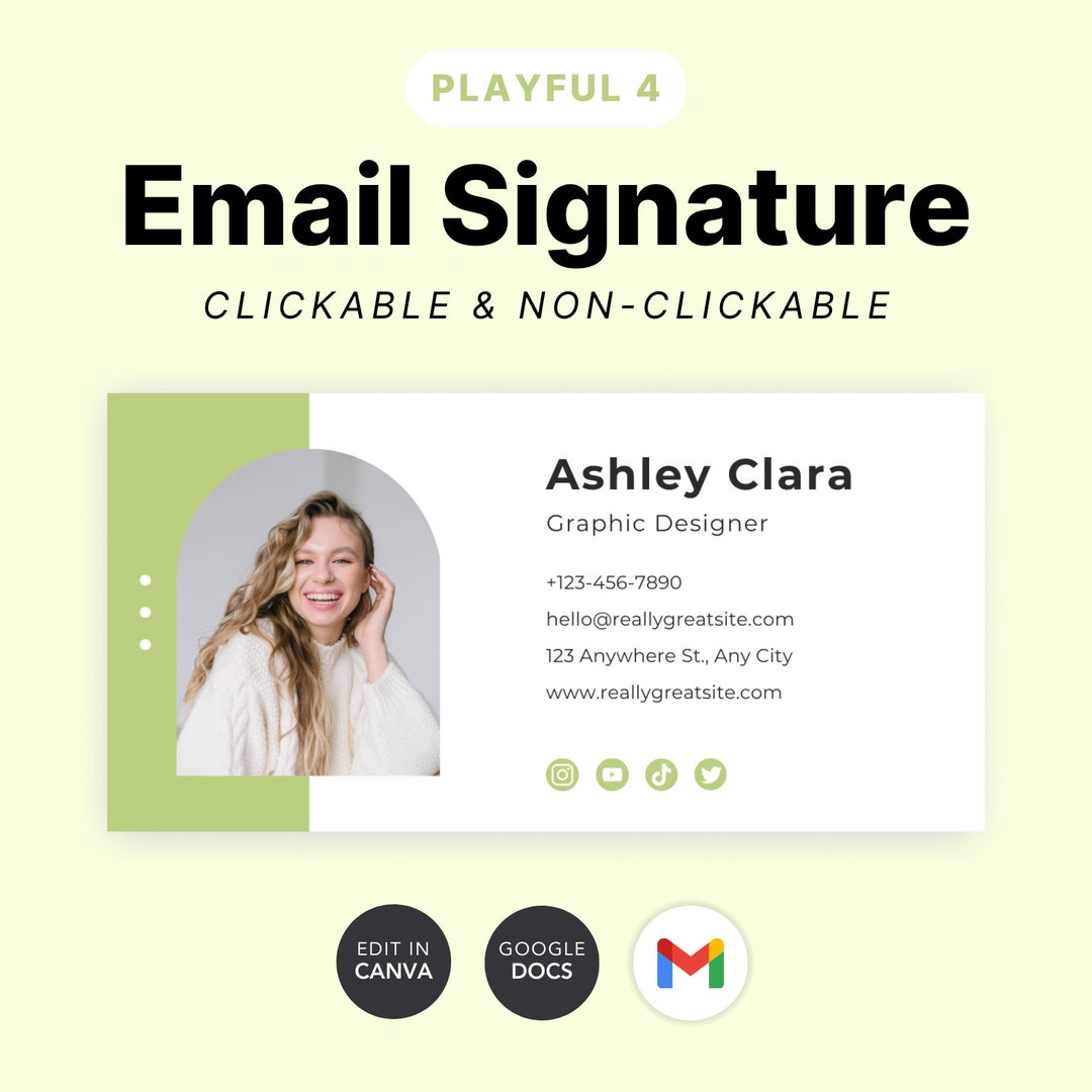 Professional Digital Email Signature for Business Owners, Gmail Digital ...