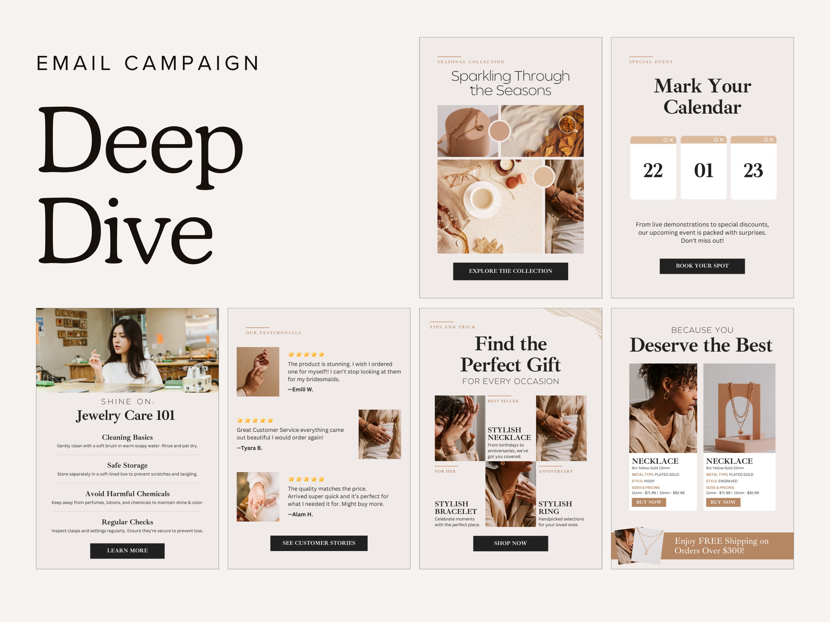 Minimalist Luxury Canva Email Template, Modern Jewelry Email Marketing ...