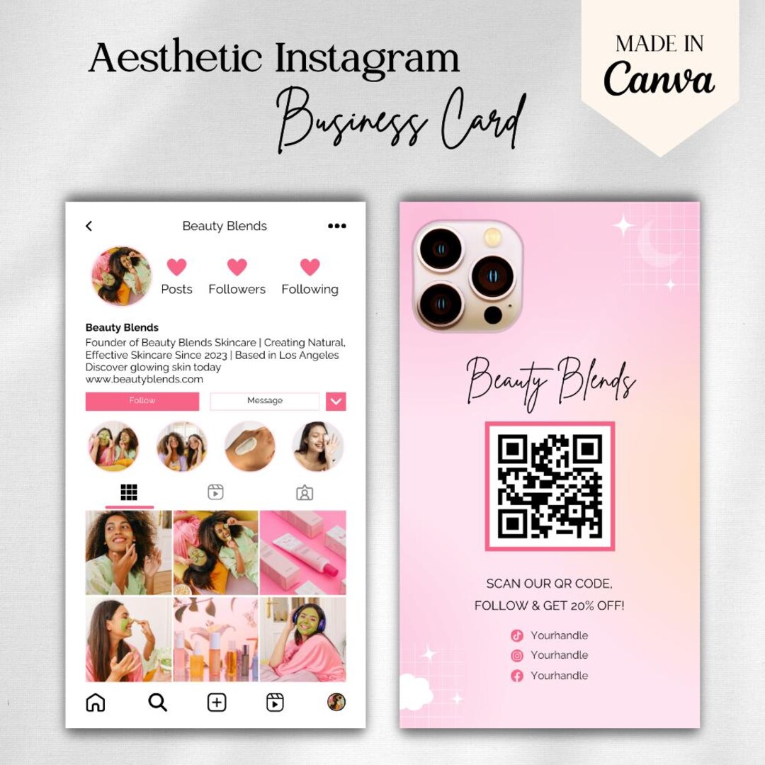 Editable Esthetician Business Card Template, QR Code (canva) - Etsy