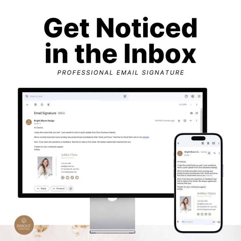 Clickable Email Signature Template: Professional Business Branding ...