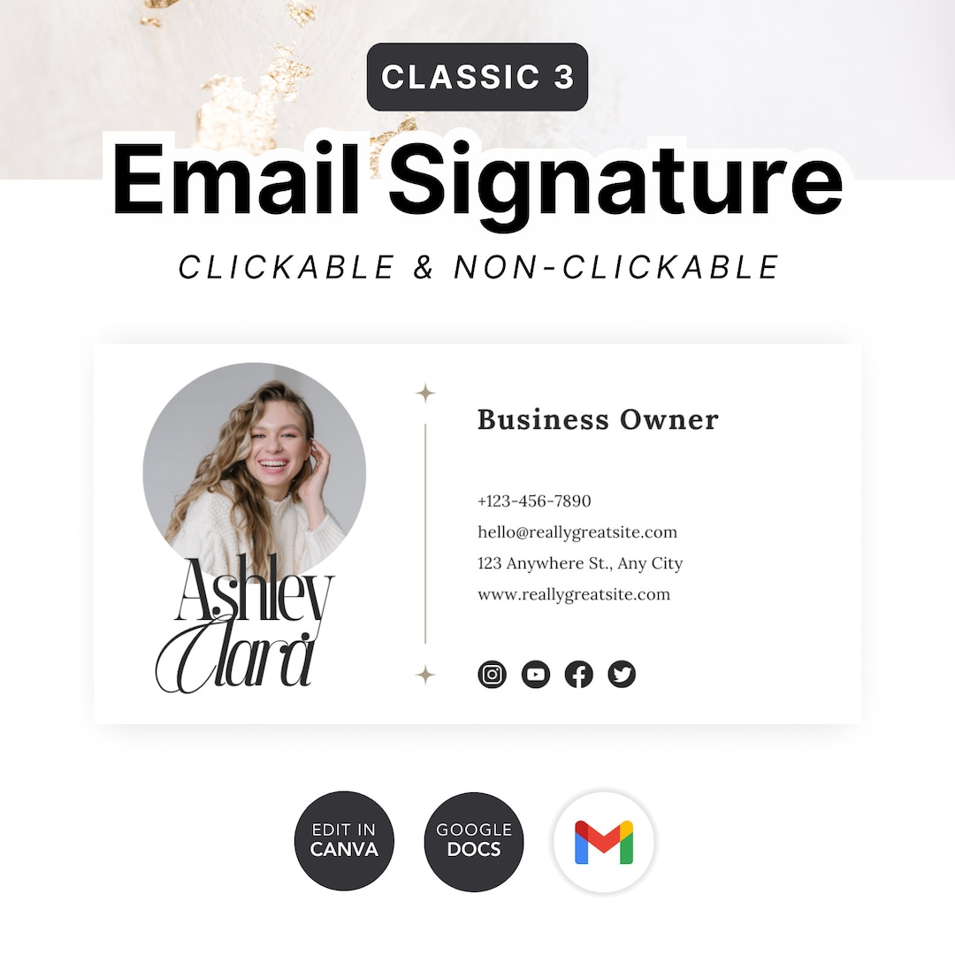 Professional Digital Email Signature for Business Owners, Gmail Digital ...