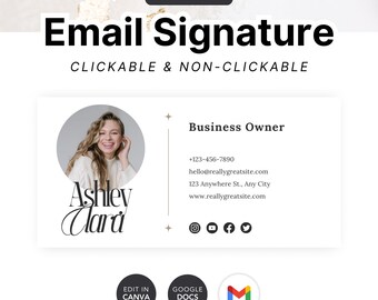 Professional Digital Email Signature for Business Owners, Gmail Digital ...