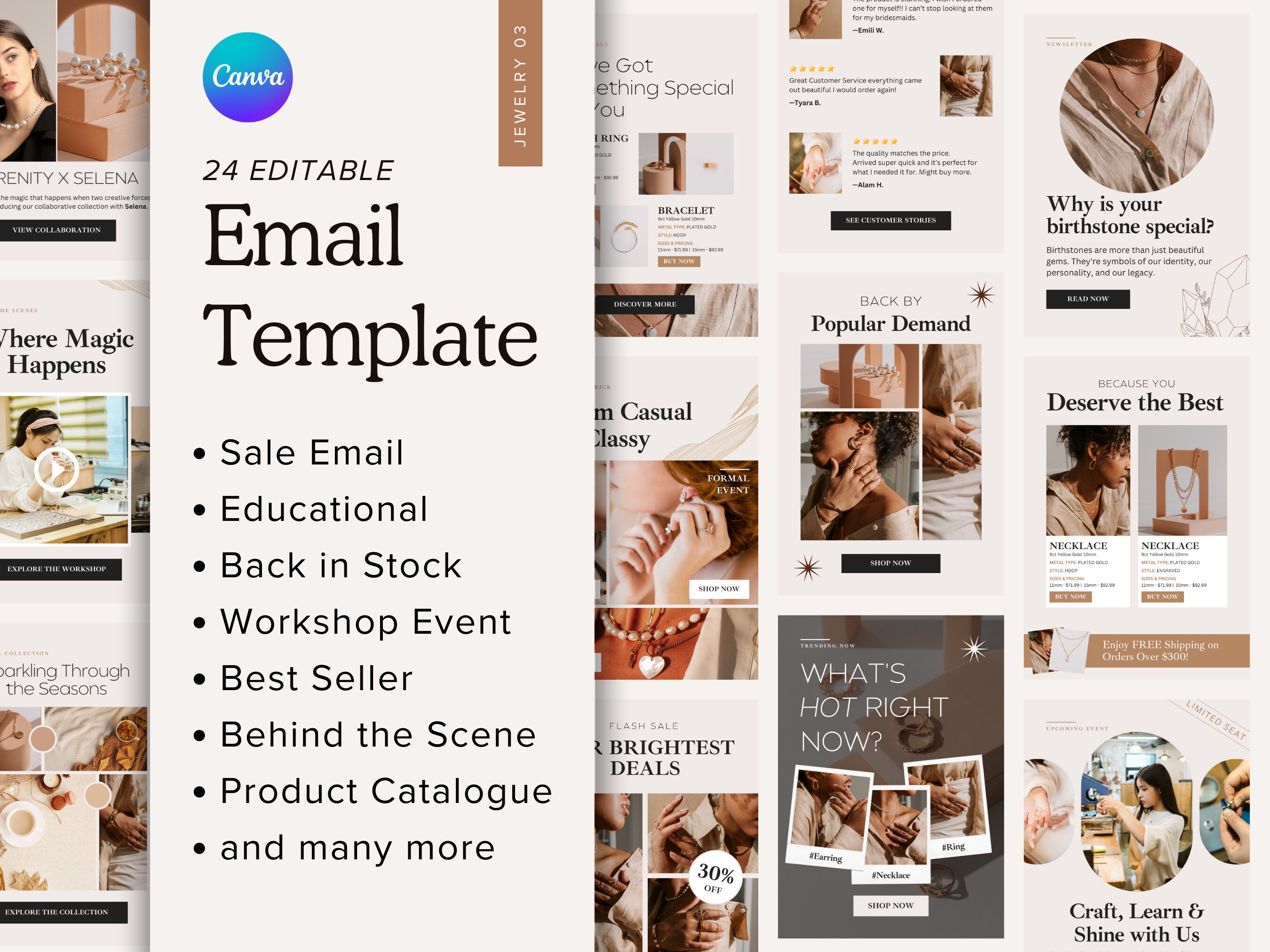 Minimalist Luxury Canva Email Template, Modern Jewelry Email Marketing ...