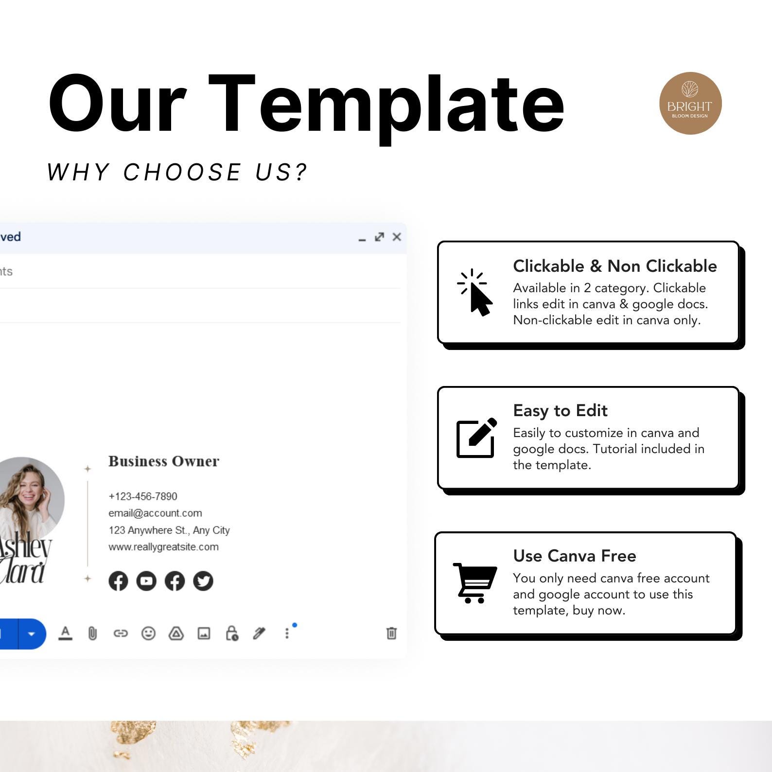 Professional Email Signature Template: Clickable Business Branding ...