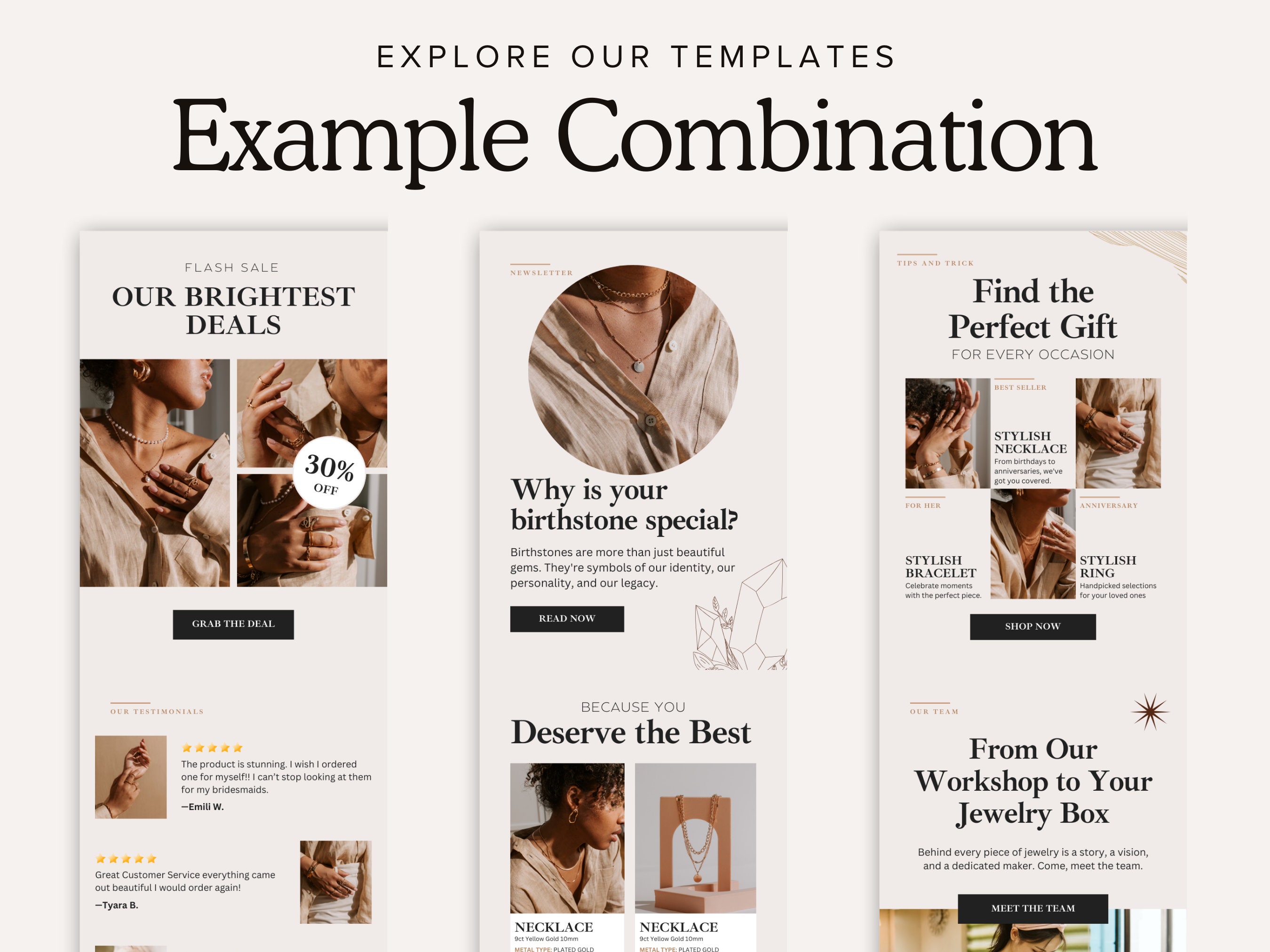 Minimalist Luxury Canva Email Template, Modern Jewelry Email Marketing ...