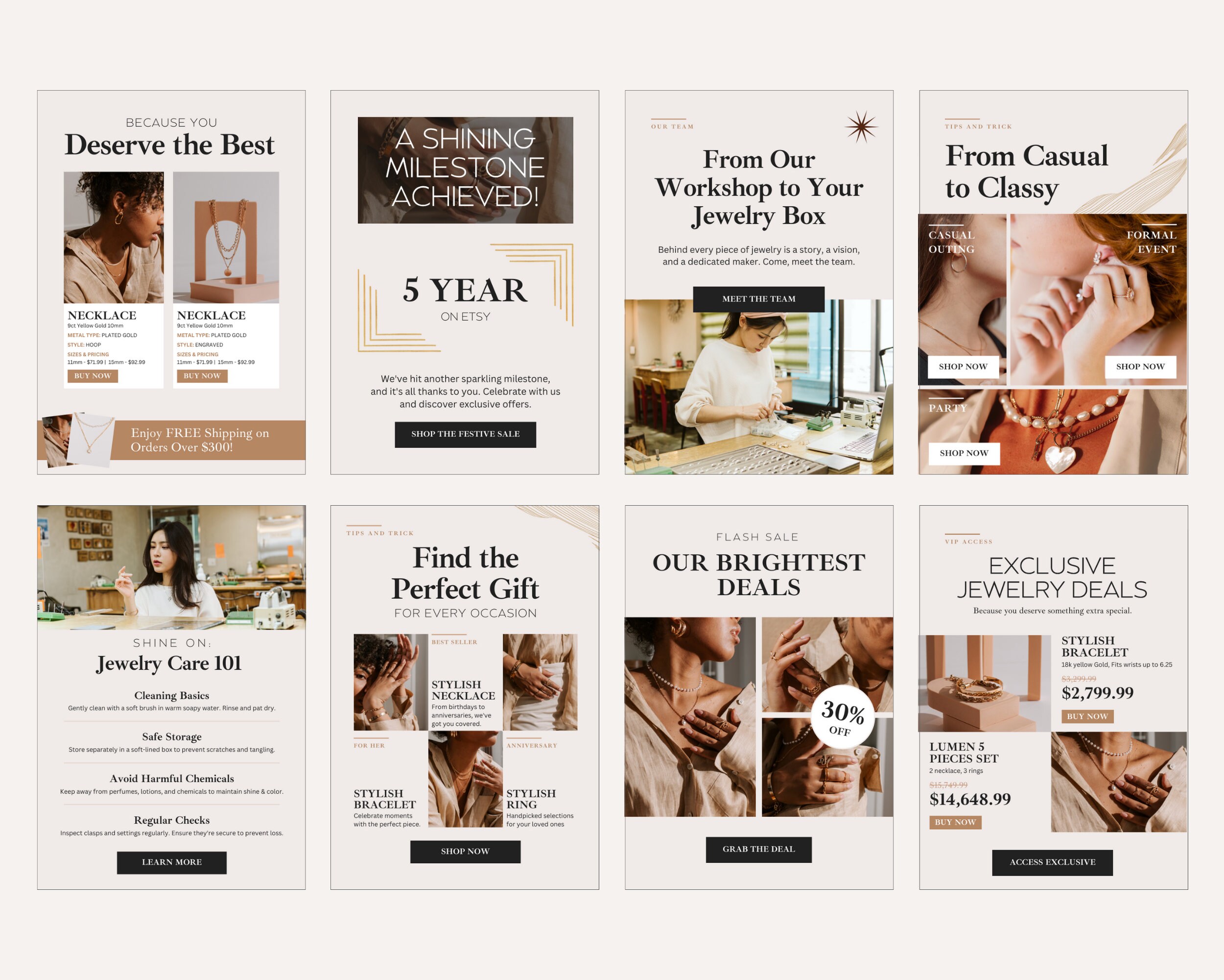 48 Editable Email Templates, Jewelry Email Template, Mailchimp Email ...