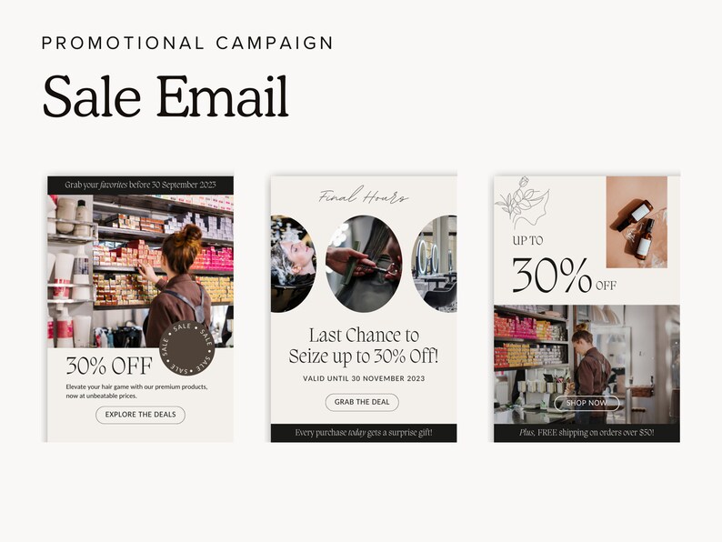 Hair Email Template, Hair Stylist Canva Template, Hairdresser Salon ...