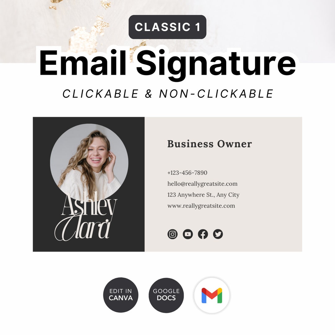 Professional Digital Email Signature for Business Owners, Gmail Digital ...