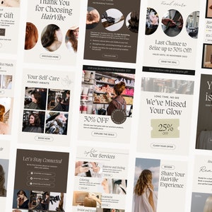 Hair Email Template, Hair Stylist Canva Template, Hairdresser Salon ...