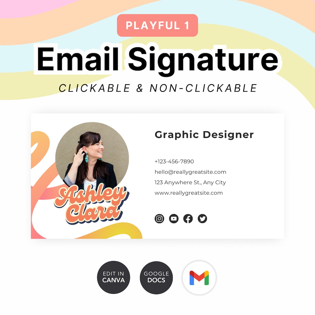 Professional Digital Email Signature for Business Owners, Gmail Digital ...