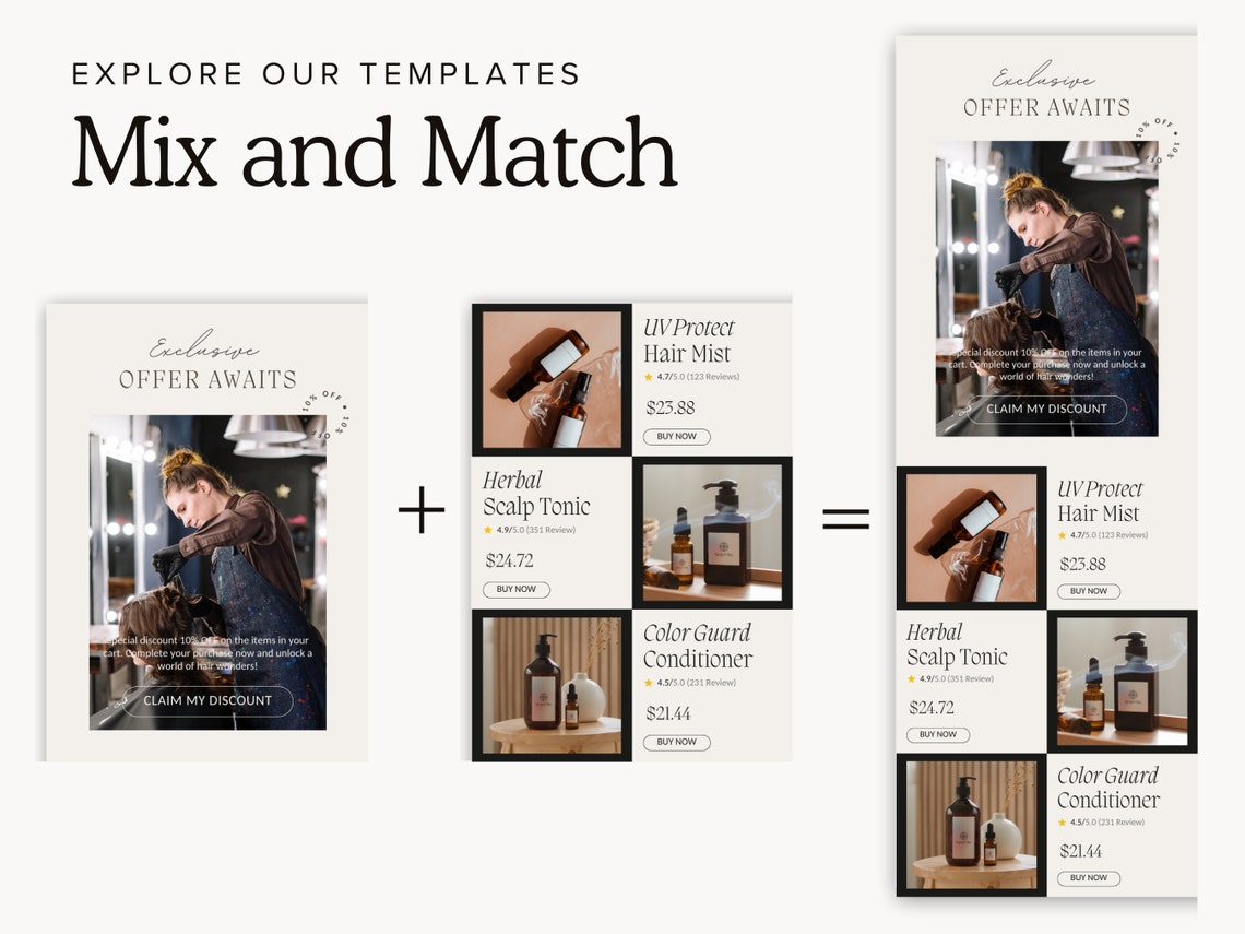 Hair Email Template, Hair Stylist Canva Template, Hairdresser Salon ...