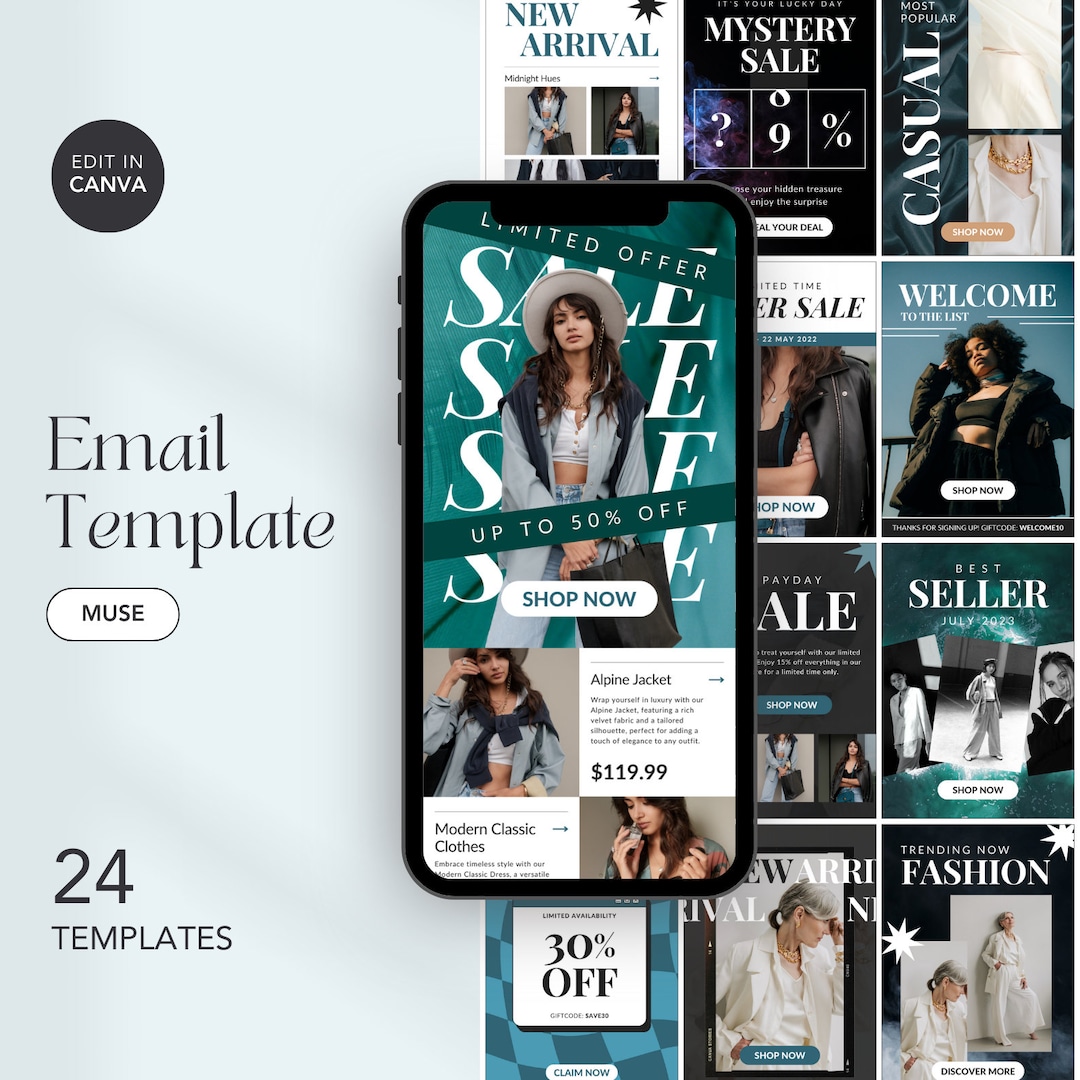 Editable Fashion Email Template, Email Marketing Template, Mailchimp ...