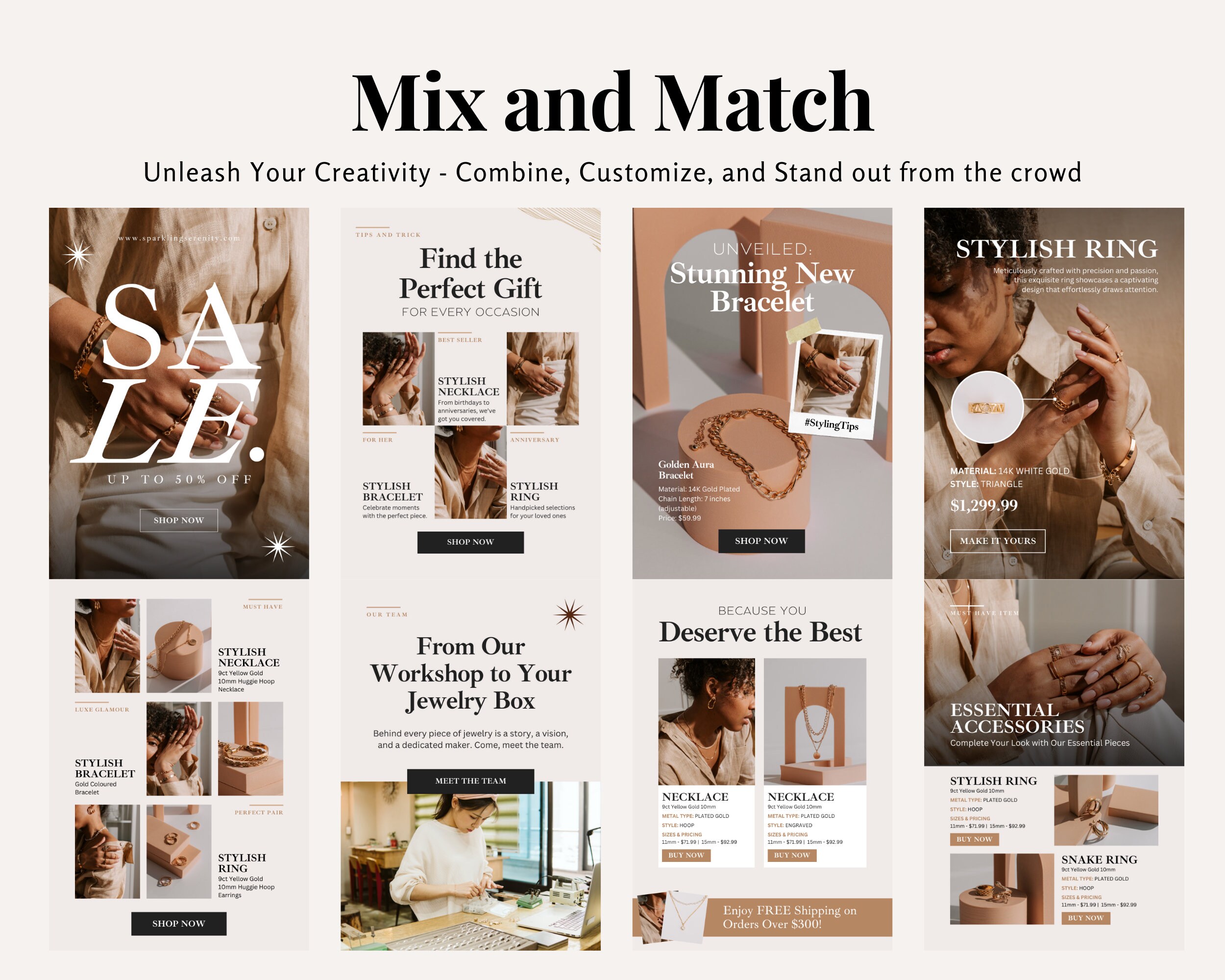 48 Editable Email Templates, Jewelry Email Template, Mailchimp Email ...