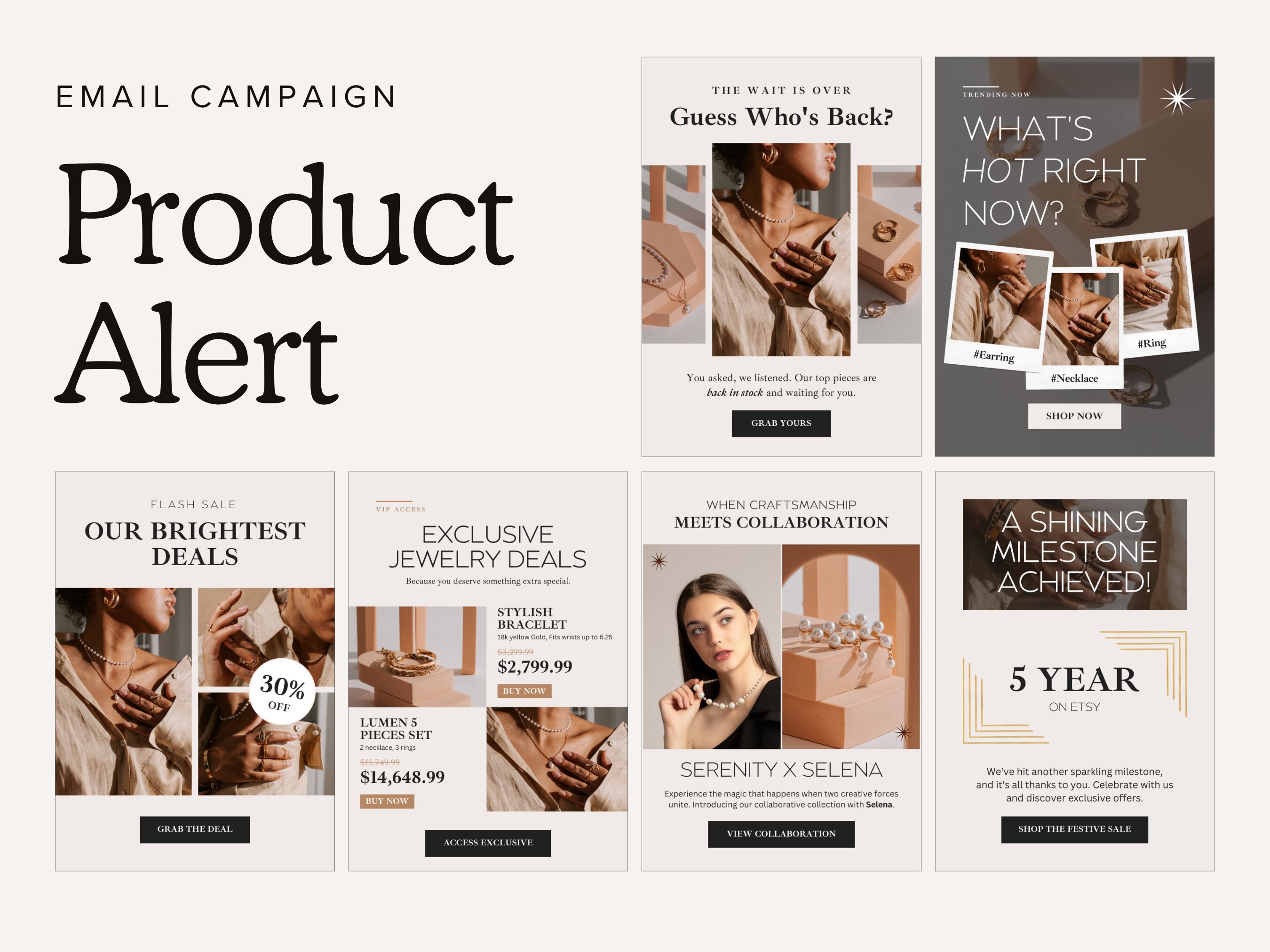 Minimalist Luxury Canva Email Template, Modern Jewelry Email Marketing ...