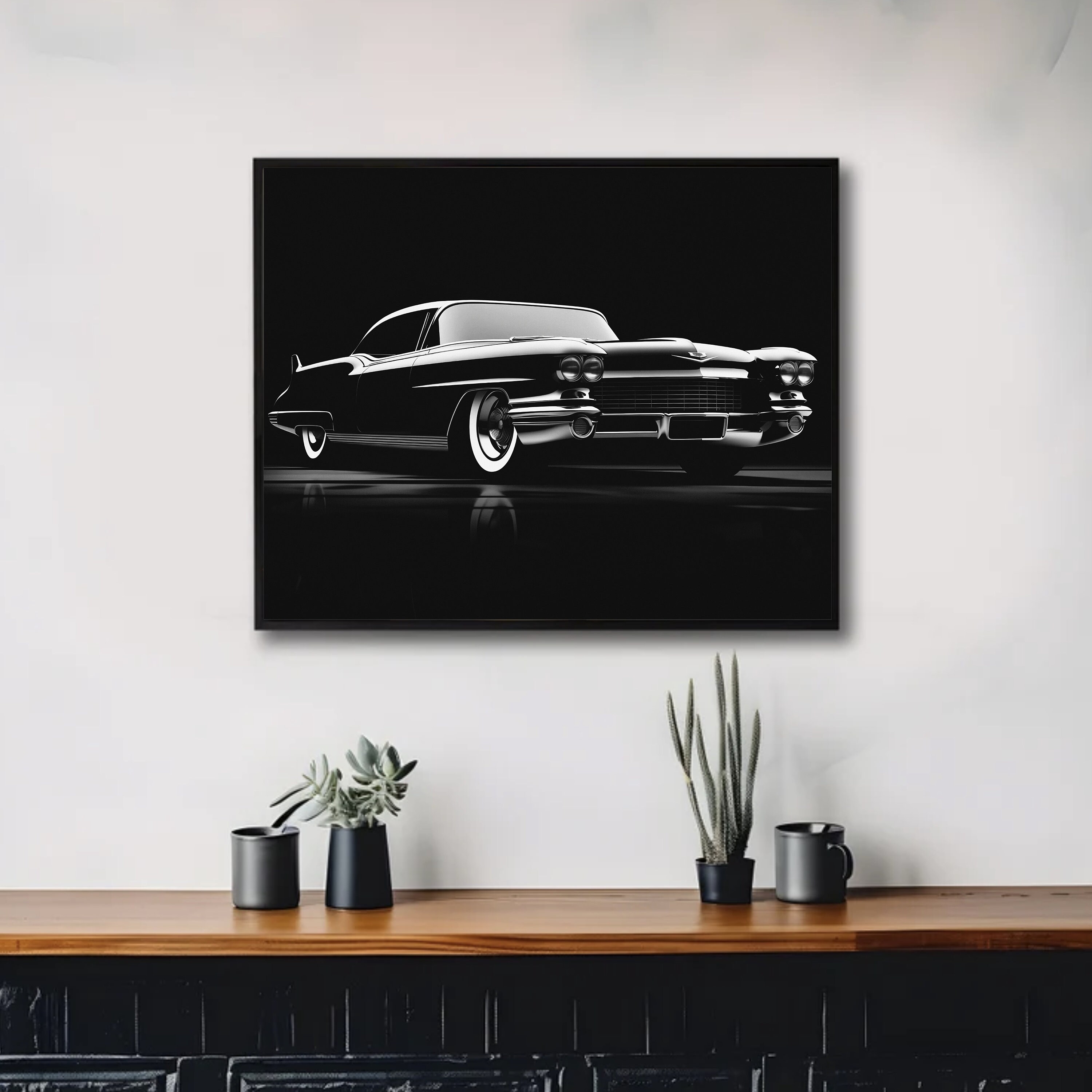 Black Cadillac Deville Luxury Poster Art, Museum Quality Automotive ...