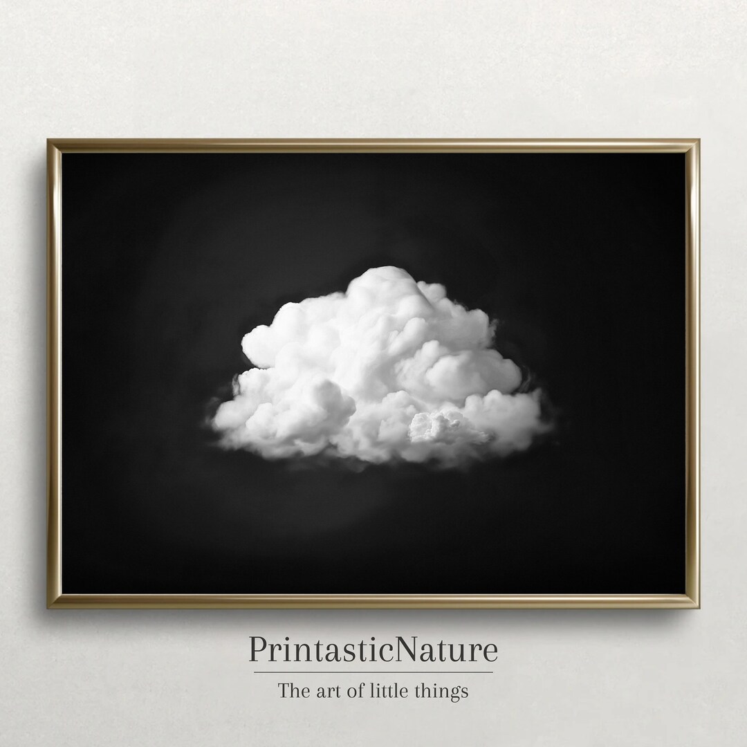 Cloud Wall Art · Black Wall Art · Abstract Art Print · Minimalist Wall ...
