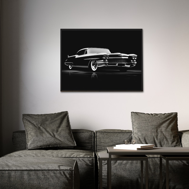 Black Cadillac Deville Luxury Poster Art, Museum Quality Automotive ...