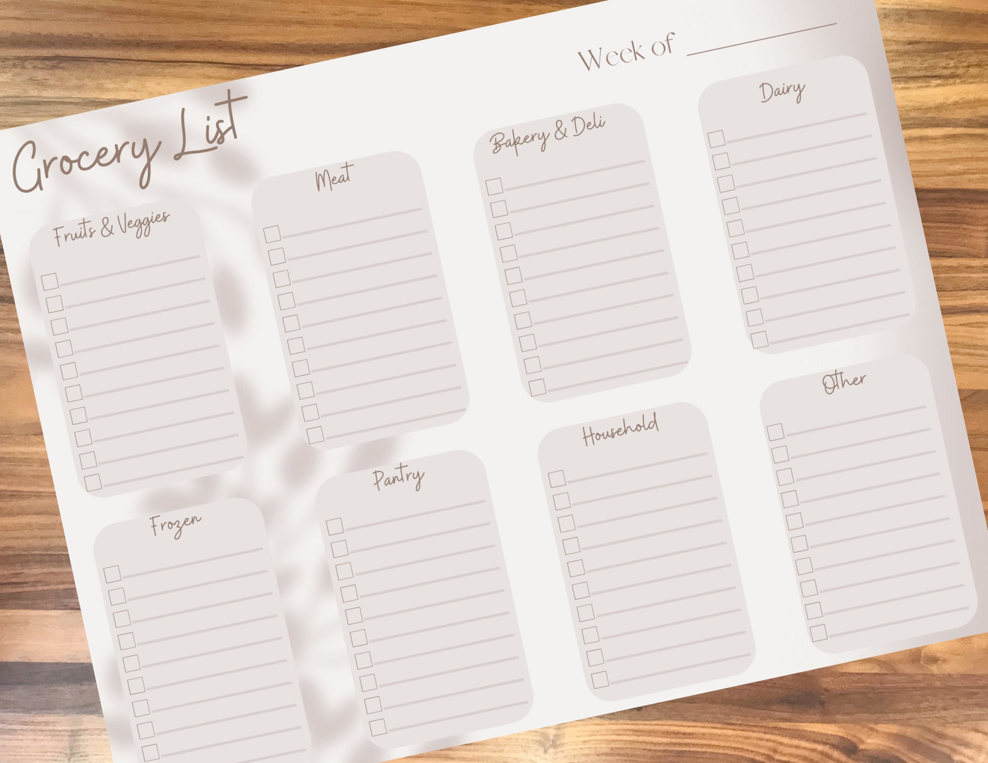 Printable Shopping List Template, Grocery Planner, Grocery List ...