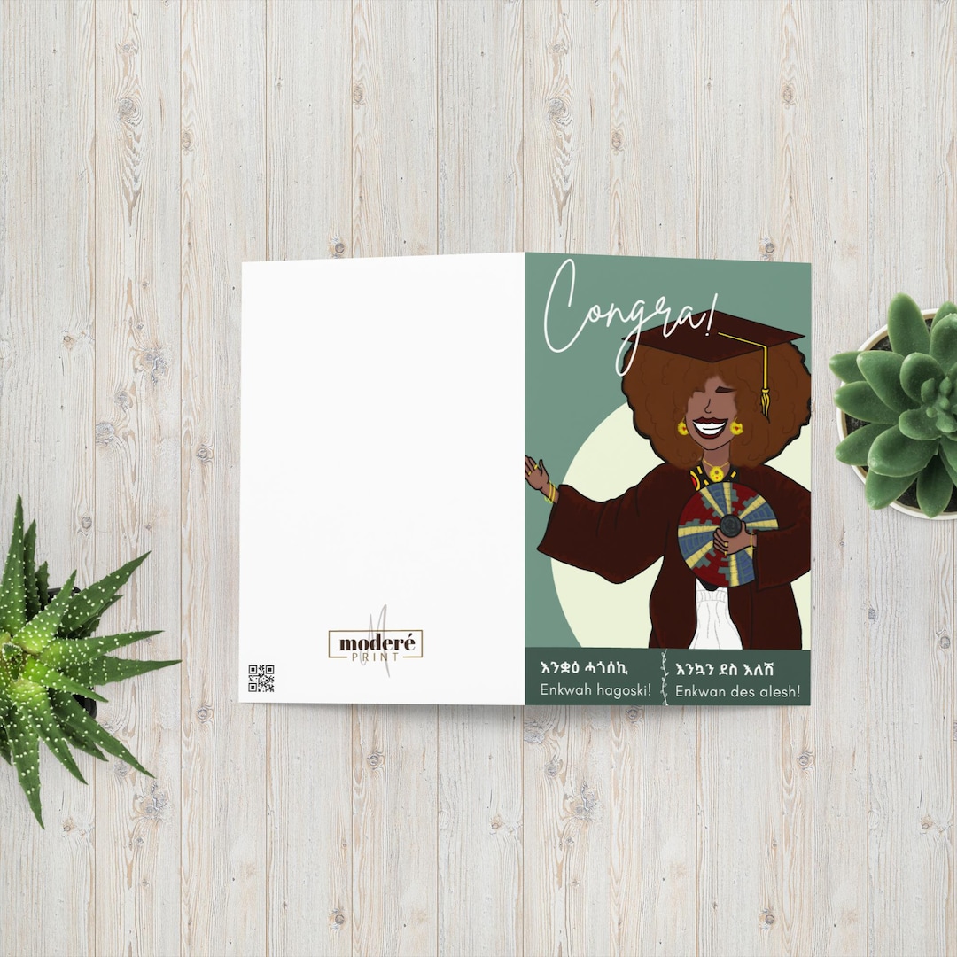 Ethiopian Eritrean Graduation Greeting Cards for Girls Modere Print - Etsy