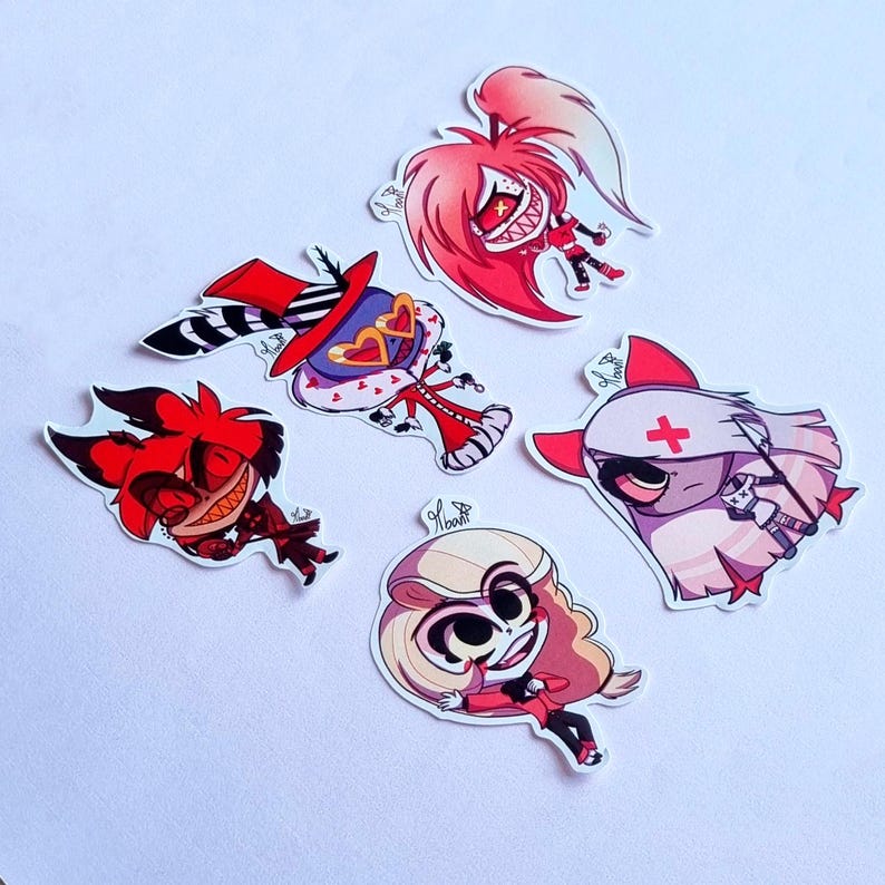 Hazbin Hotel Angel Dust and Cast Inspired Acrylic Keychain Charms ...