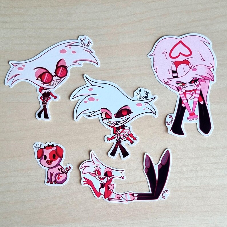 Hazbin Hotel Angel Dust and Cast Inspired Acrylic Keychain Charms ...