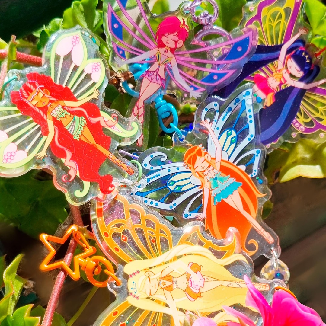 Winx Fairies Inspired Acrylic Keychain Charms and Print - Etsy
